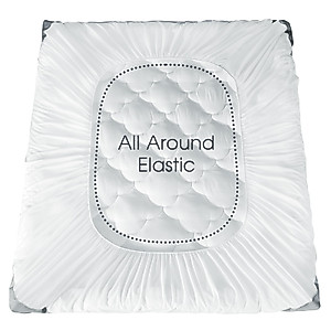 Powdion Mattress Topper King, Soft Plush Cooling Down Alternative Pillow Top Mattress Topper King for Back Pain,Thick Mattress Pad Bed Topper with 8-21" Deep Pocket