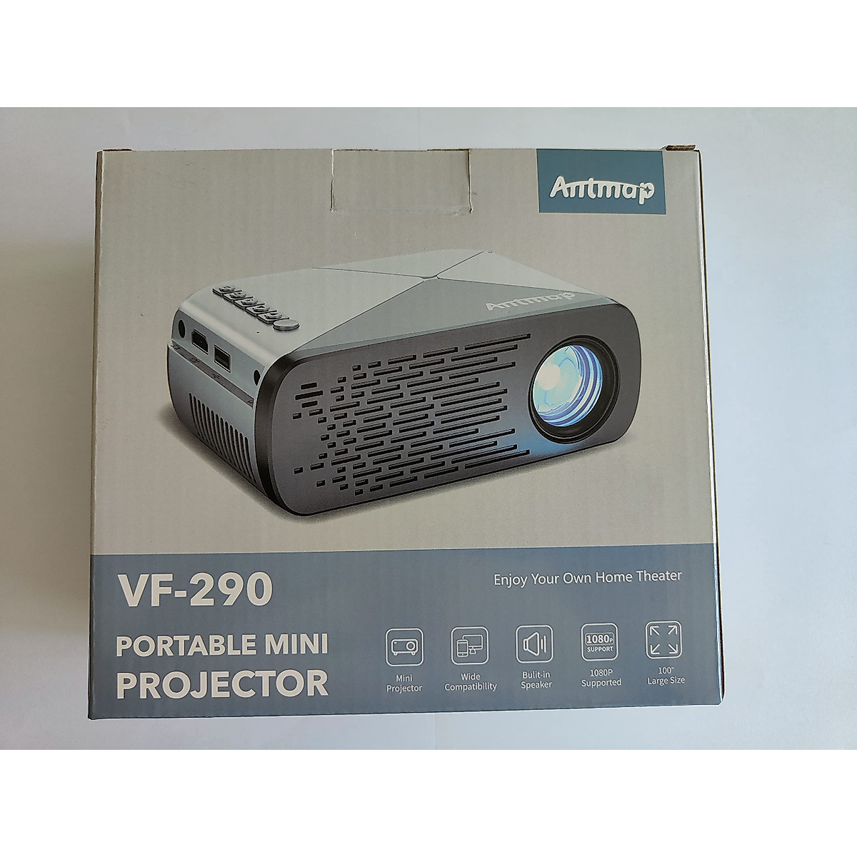 Mini Projector with WiFi, Supported 1080P Full HD, Portable Outdoor Movie Projector, Home Theater Video Projector Compatible with TV Stick/HDMI/USB/PS4/iOS & Android