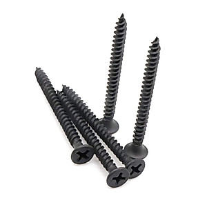 IMScrews 100pcs #8 x 2 Flat Head Phillips Drywall Screws Fine Thread Sharp Point Wood Screw, Carbon Steel 1022A, Black Phosphate