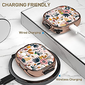 Maxjoy for AirPod 3rd Generation Case with Lock, Flower AirPod 3 Case Hard Protective iPod 3rd Gen Cover for Women Men with Keychain Lock Clip Compatible AirPods 3rd Generation 2021, Floral