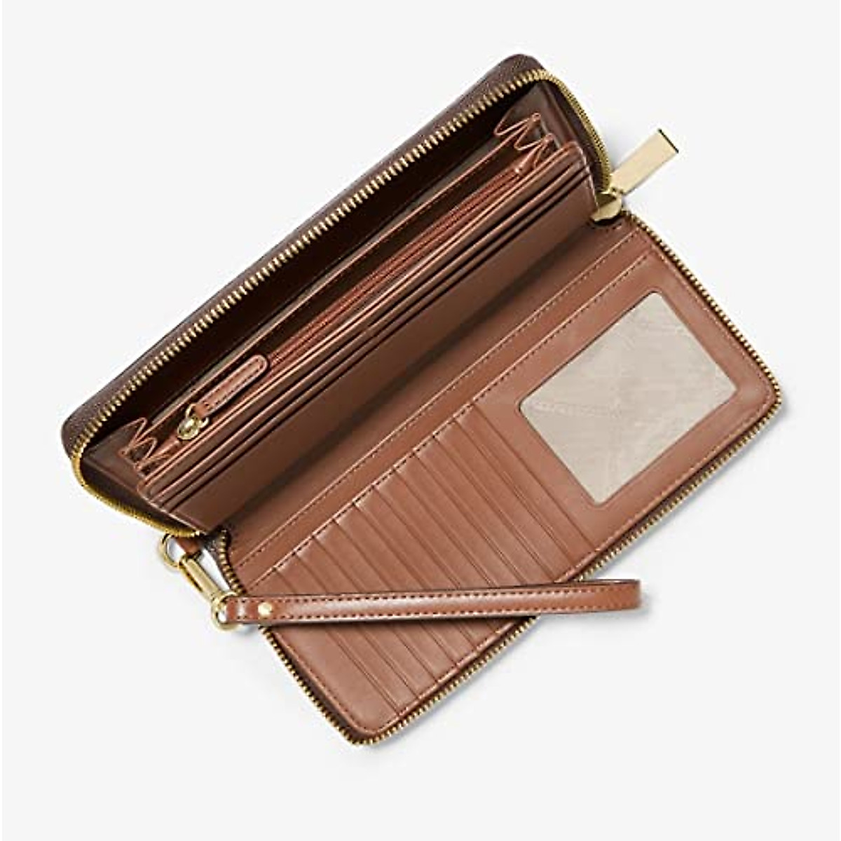 Michael Kors Large Logo Stripe Continental Wallet, Electric Pink