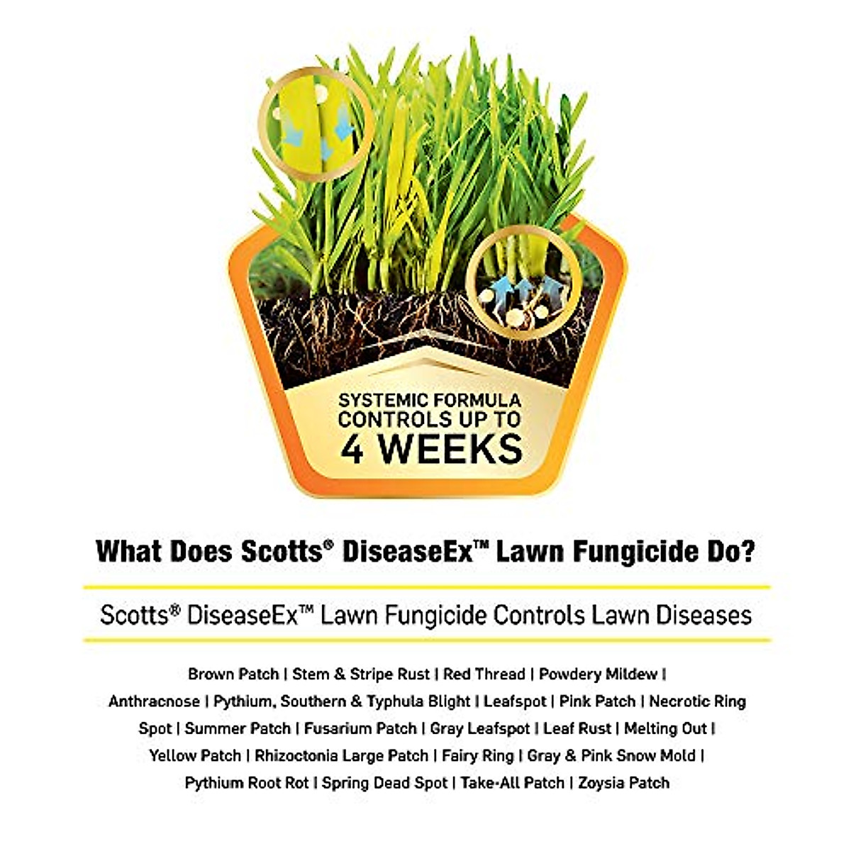 Scotts DiseaseEx Lawn Fungicide - Fungus Control, Fast Acting, Treats up to 5,000 sq. ft., 10 lb.