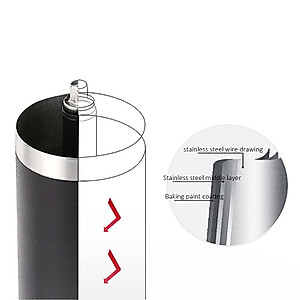 Cylovinho Black Pepper Grinder, Refillable Turkish Spice Mill with Adjustable Coarseness, Manual Pepper Mill with Handle, Spice Grinder Metal with Hand Crank, Manual Coffee Bean Grinder