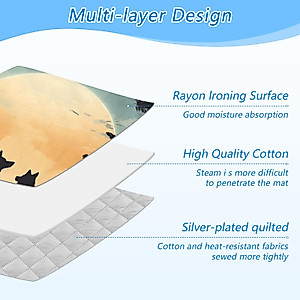 GOODOLD Wolves Under The Moon Ironing Mat Portable Travel Ironing Pad for Washer,Dryer,Table Top, Iron Board Alternative Cover, Large Heat Resistant Ironing Blanket