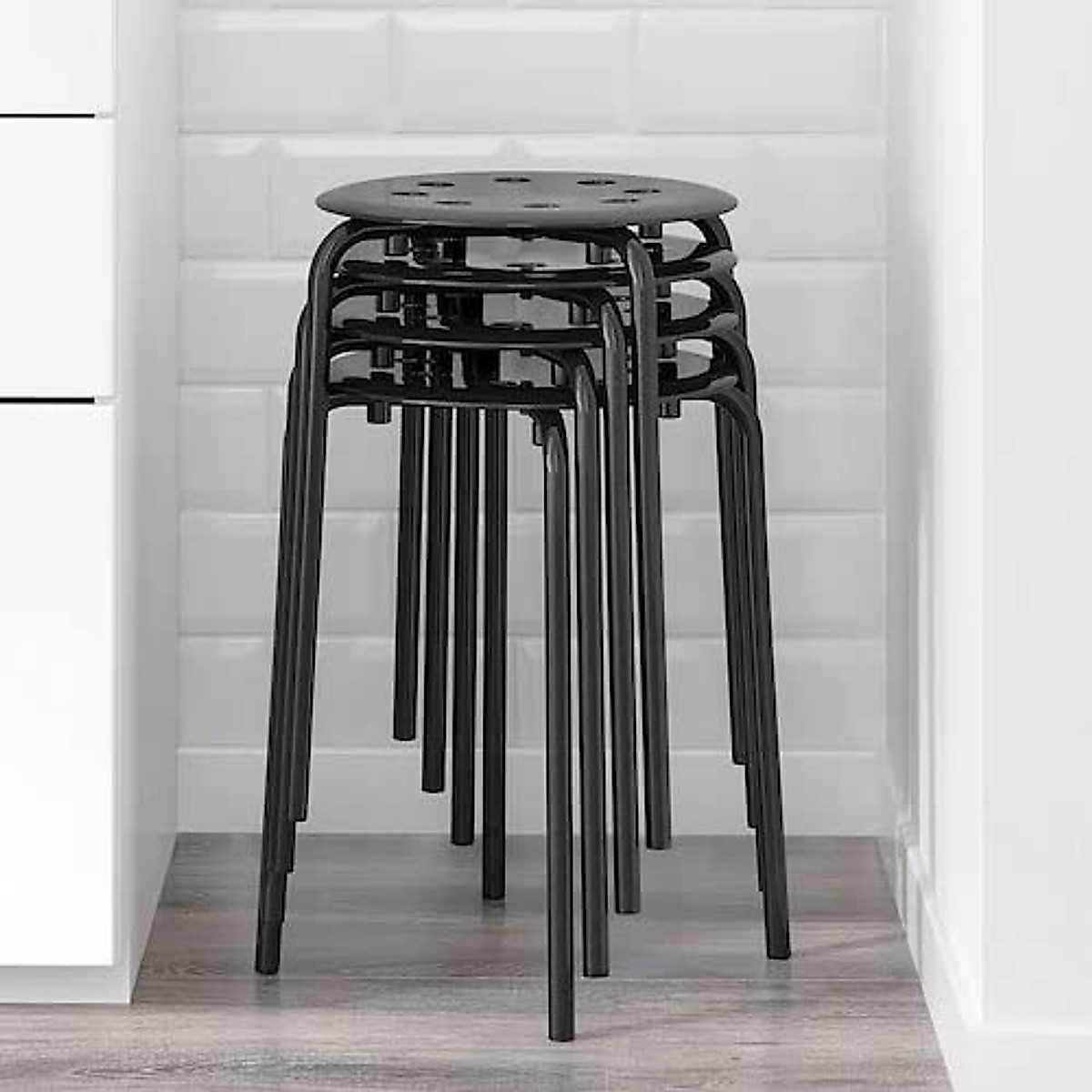 IKEA Marius Home, Study & Office Stool (45 cm, Black)