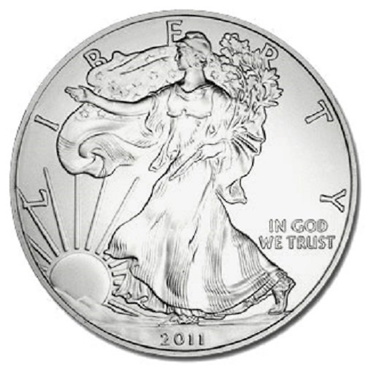 2011 - American Silver Eagle .999 Fine Silver with Our Certificate of Authenticity Dollar Uncirculated US Mint