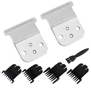 2 Pack Replacement T-Blade Set for Andis D7/D8 Steel Blade, Compatible with Andis SlimLine Pro Li D7/D8 Hair Clipper Trimmer (silver)