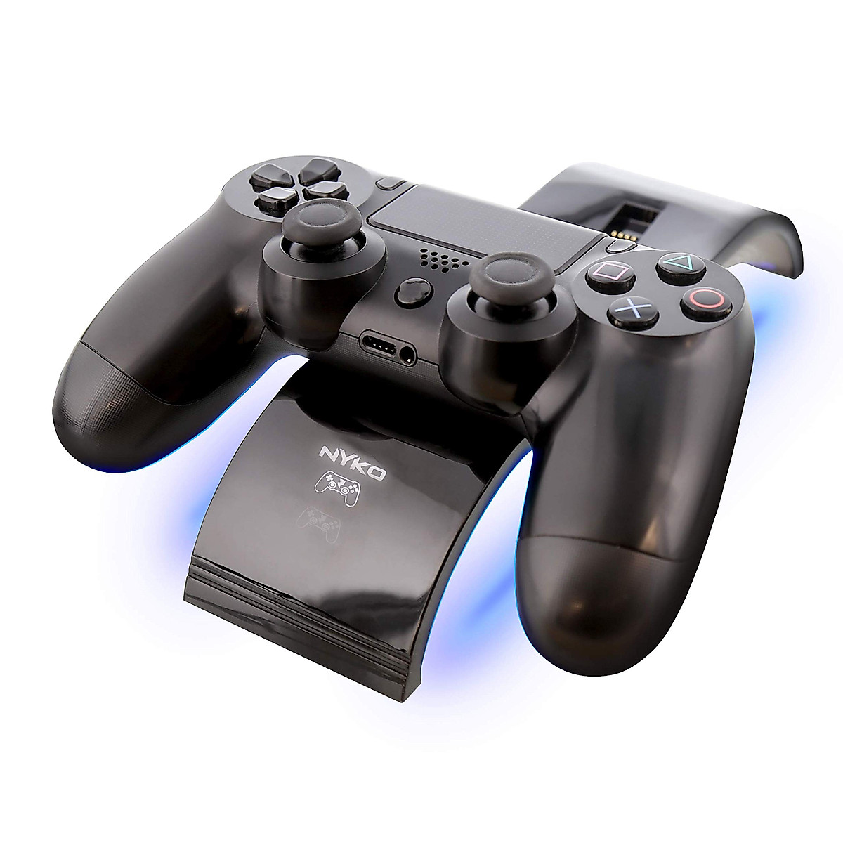Nyko Charge Curve for PlayStation 4 - The Easiest Way to Charge your PS4 Controller - Drop and Charge Design - Low Profile - Blue Leds - Charges 2 Dualshock4 Controllers Simultaneously - PlayStation 4