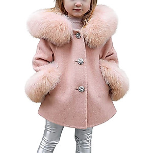 rrhss Baby Girls Winter Fur Collar Long Sleeve Coats