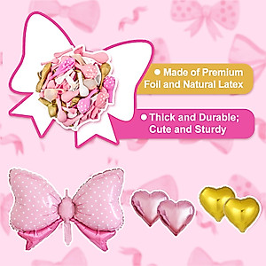 Pink Mouse Balloon Arch Kit for Cartoon Mouse Birthday Party Decorations for 1st 2nd 3rd Girls Kids, Pink Gold Rose Red Bow Heart Foil Balloons Banner for Baby Shower Oh Twodles Party Supplies