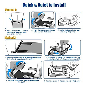 Airplane Bed for Toddler, Airplane Footrest for Kids Seat Extender, Portable Toddler Travel Bed, Airplane Leg Rest for Kids to Lie Down, Baby Travel Essentials for Flying Sleeping (Black)