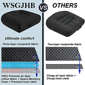 WSGJHB Office Chair Cushion Pillow Adult Car Booster Seat Cushions for Short People Effectively Increase Field of View Lower Back Fatigue Relief, Seat Cushions for Cars, Office, Home (Black C)