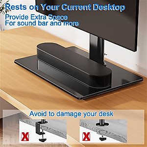 ErgoFocus Vertical Dual Monitor Stand, Stack Two Computer Screens up to 32 inches Each, Free-Standing Monitor Desk Mount, Monitor Mount with Height Adjustment, Swivel, VESA Stand 75/100x100mm