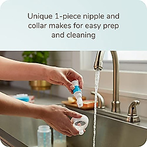 NUK Smooth Flow Pro Anti Colic Baby Bottle - Easy to Assemble and Clean & Reduces Newborn Spit-up & Gas, 10oz, 4-Pack, Neutral