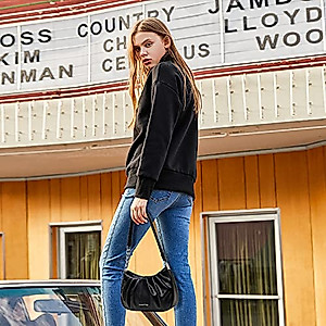 Anna&Yoyo Shoulder Handbag Bag Crescent Hobo Bags for Women,Soft smooth vegan leather Unique and fashionable appearance design