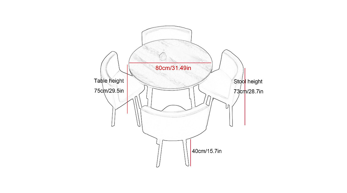 ISOFORMA Office Table and Chair Set, Kitchen Breakfast Table and Chair ...