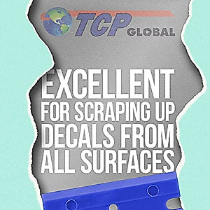 TCP Global 100 Piece Plastic Razor Scraper Blades with Extra Sharp Chisel Edge, Remove Decals, Stickers, Adhesive, Clean Glass