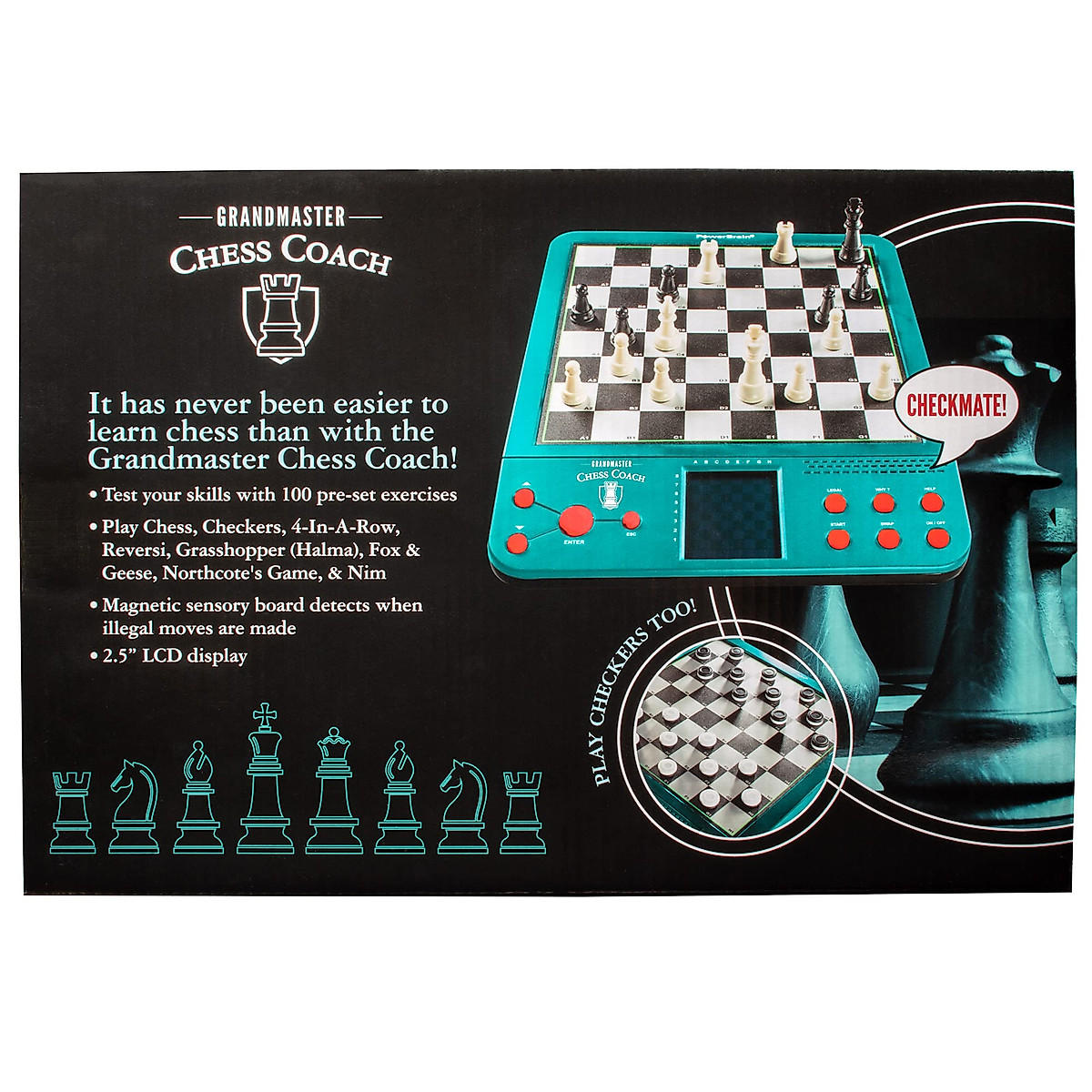 Electronic Grandmaster Chess Game- Play Opponent, or Multi Level Computer, Plus Talking Coach & Preset Exercises- Perfect for Kids & Adults- w 8 Bonus Games (Checkers, Chess, 4-in-A-Row), Gift