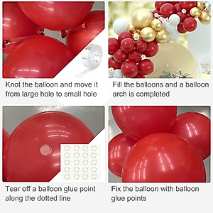 TUPARKA Red Balloons 102 Pcs Balloons Garland Arch Kit 5 10 12 18 Inch Matte Red Party Balloons for Birthday Bride Baby Shower Wedding Party Décor