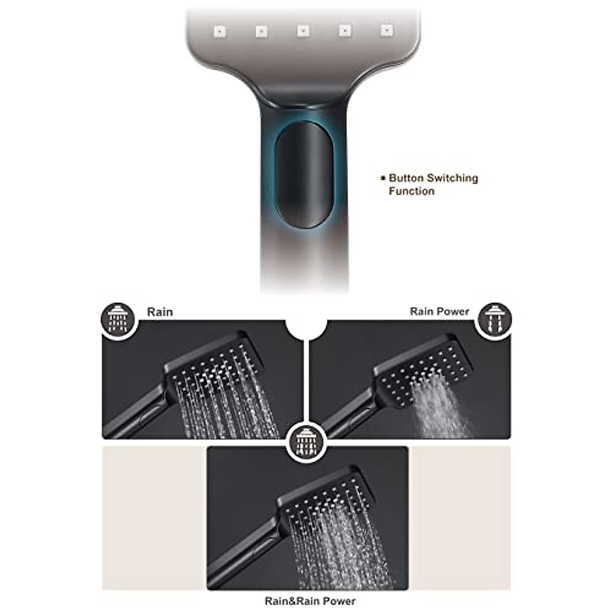 MINJING Handheld Bidet Sprayer for Toilet, Brass Cloth Diaper Sprayer Kit Black Baby Diaper Cloth Washer Hot and Cold Water with Shower Hose, Tub Spout,for Bathroom Douche, Personal Hygiene