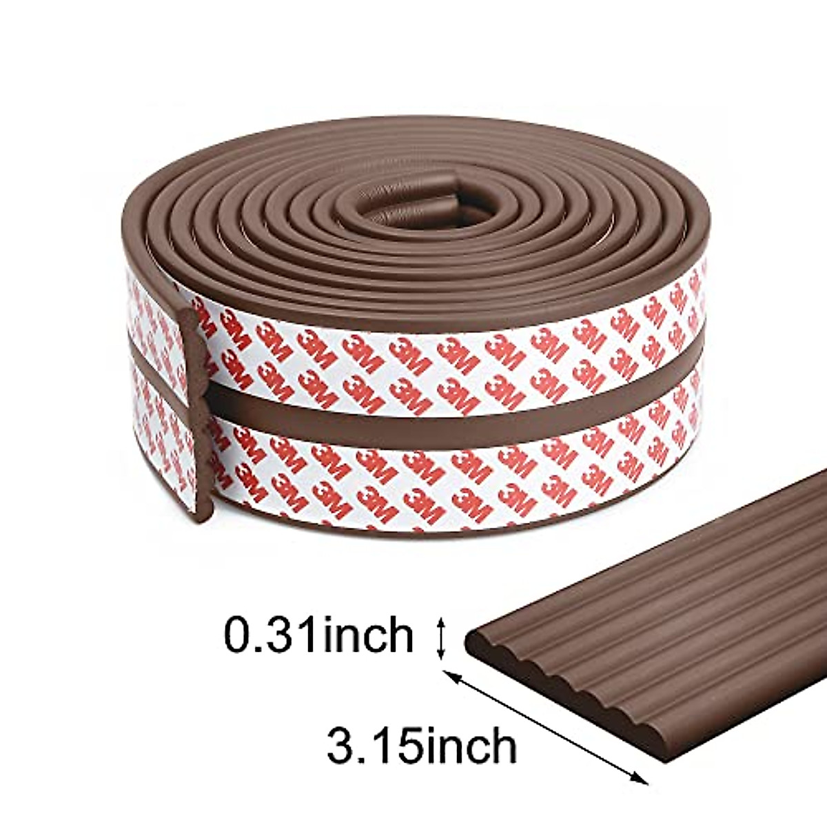 CUTE CUTE JUMP Baby Proofing Edge Guards 12.5ft Edge Protectors for Baby, Extra-Wide Baby Proof Corners and Edges, 3M Glue Pre-Taped, for Table, Desk(Coffee Brown)
