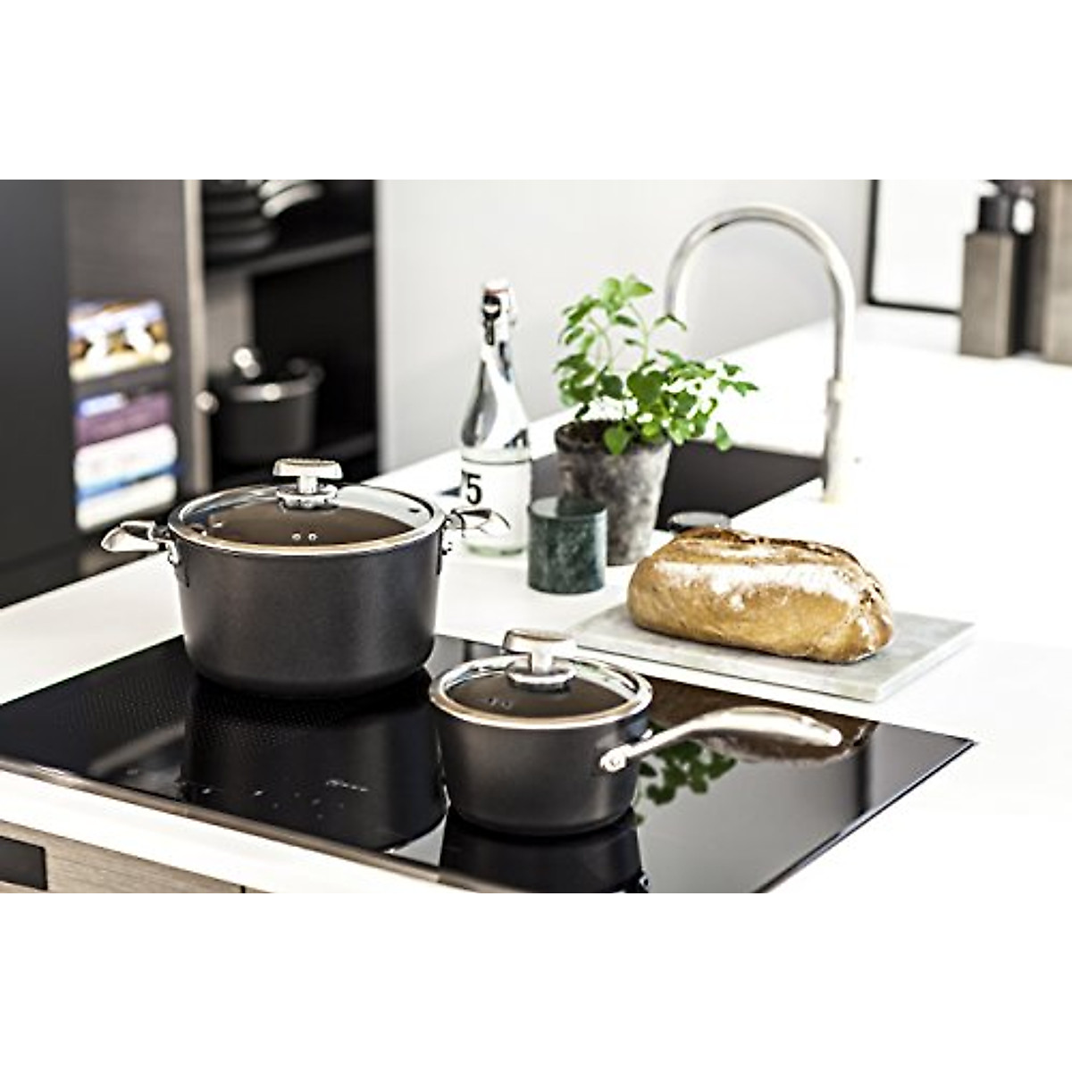 SCANPAN Pro IQ 3 qt Covered Saucepan - Easy-to-Use Nonstick Cookware - Dishwasher, Metal Utensil & Oven Safe - Made by Hand in Denmark