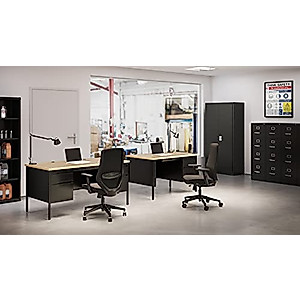 Office Dimensions Commercial 4 Drawer Letter Width Vertical File Cabinet, 22" Deep - Black