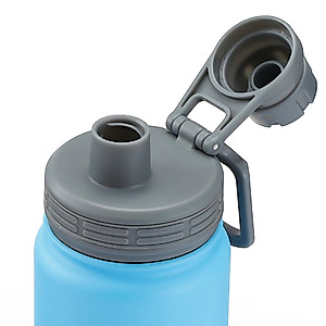 STOVER Insulated Water Bottle, 25oz Stainless Steel Double Wall Vacuum Wide Mouth Leakproof Spout Lid with Handle Ideal for Sports, Travel & Daily Use (Light Blue)