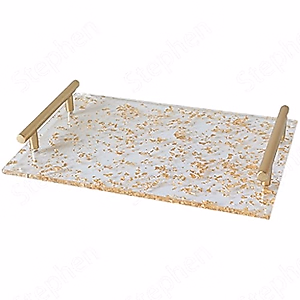 SDGH Creativity Acrylic Gold Foil Trays Decorative Stand Ornaments Afternoon Tea Snack Display Tray Bathroom Tray (Color : D, Size : 30 * 10cm)