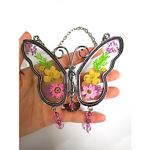 KOLIN Mom Butterfly Mother Suncatcher with Pressed Flower Wings - Butterfly Suncatcher - Mom Gifts Gift for Mother's Day