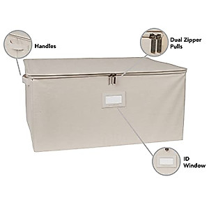 Covermates Keepsakes - Zip-Top Storage Box - Heavy Duty Polyester- Reinforced Handles - Stackable Design - Indoor Storage-Beige Heather