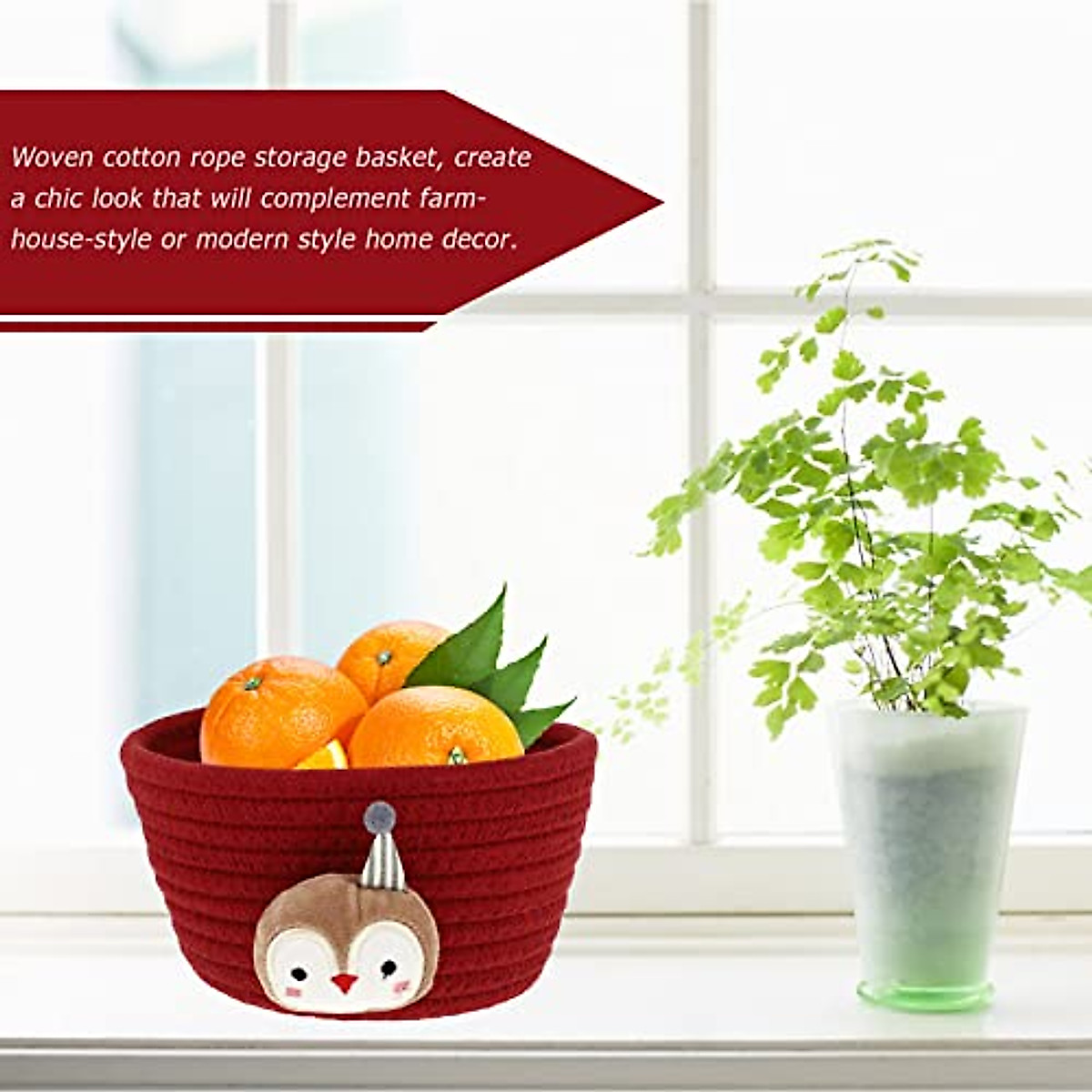 Toddmomy Collapsible Laundry Baskets Small Cotton Rope Woven Storage Basket Decorative Hamper Toilet Paper Basket with Penguin Doll Nursery Bin Laundry Baskets for Room Blankets Book Toy Organizer