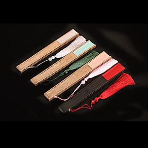 Portable Folding Fan Hand Held Fans Silk Bamboo Folding Fans Flower Printed Fans Handheld Folded Dance Fans Vintage for Women and Men Gifts Handheld Folding Fan (Color : Ink Lotus)