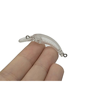 10PCS Unpainted Fishing Lure Blanks 1.11g 4.2cm with 4mm Free Fishing Eye Crankbait Baits Simulation Blank Body Clear Hard Baits Trout Salmon Minnow Lure Popper Lures Topwater Freshwater 8380