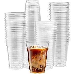 ELEGANT DISPOSABLES [100 Count] 16 Ounce Crystal Clear PET Cups for Iced Coffee, Cold Drinks, Slush, Smoothy's, Slurpee, Party's, Plastic Disposable Cups