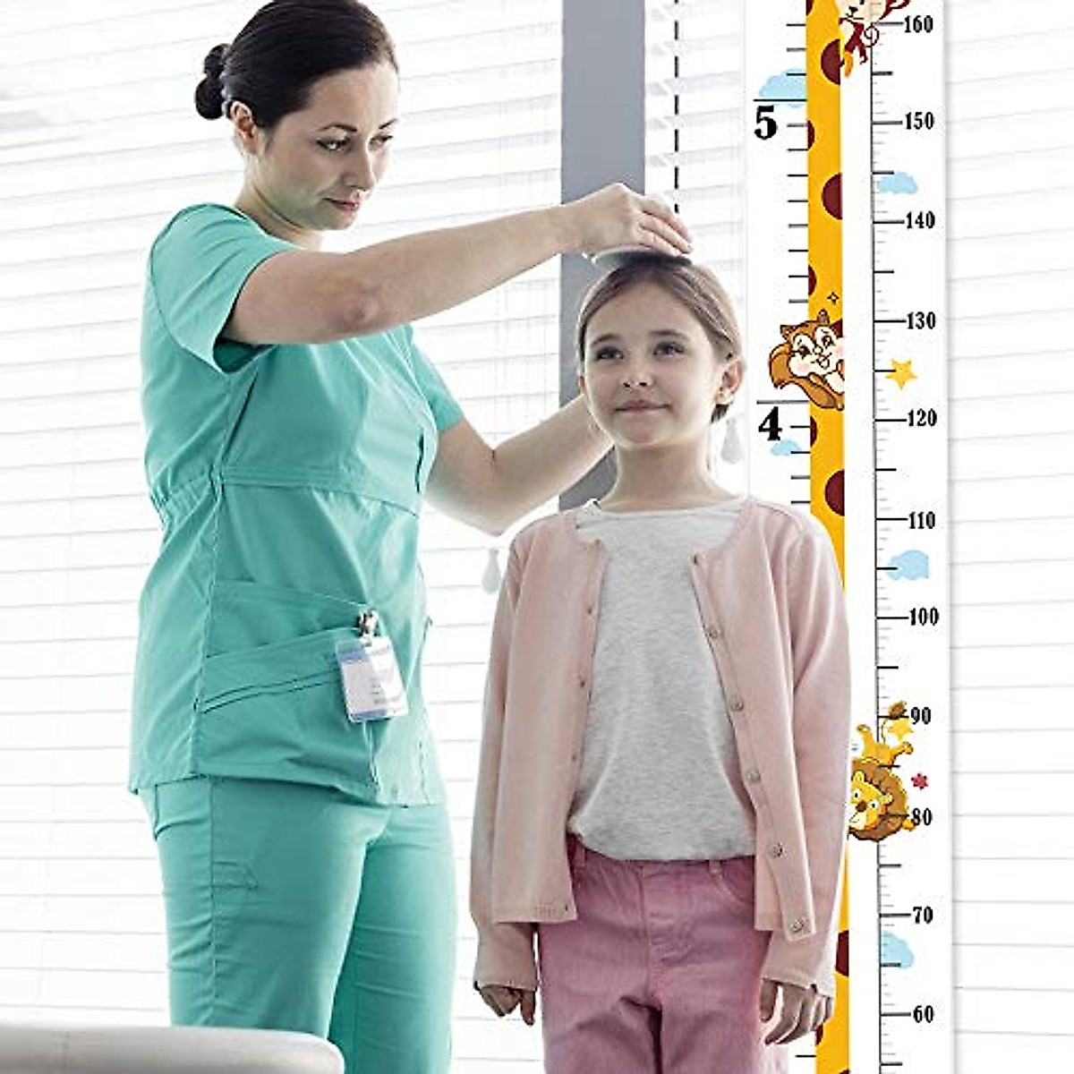 Outivity Baby Growth Height Chart, Hanging Ruler Wall Decals for Kids Boys Girls, Canvas and Wood Removable Measure Wall Ruler for Children