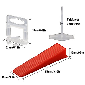 TR TOOLROCK Tile Leveling System 1/8 inch Kit - 500Pcs 1/8 inch Tile Spacers Clips and 100Pcs Tile Wedges and 1Pc Floor Tile Plier Lever Building Walls Floors Tile Tools Kit