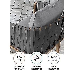 Honeycomb Outdoor Textured Solid Platinum Grey Deep Seating Patio Cushion Set: Resilient Foam Filling, Weather Resistant and Stylish Set, Seat: 24" W x 23" D x 6.5” T; Back: 27" W x 24” L
