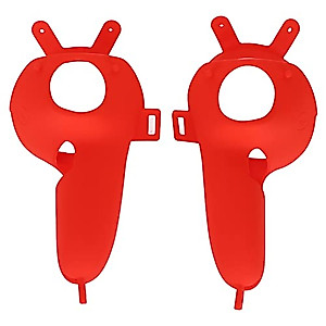 VR Glasses Cover, Hollow Design Skin Friendly VR Glasses Comfortable Anti Leakage for Oculus Quest 2(red)