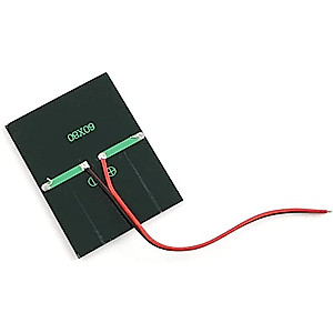 Longdex 1-Pack Solar Panel 0.65W 1.5V Mini Solar System DIY for Battery Cell Phone Chargers Portable 60803mm Mini Solar Cell with Wire