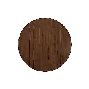 East West Furniture DLEL3-AWA-05 3 Piece Kitchen Table & Chairs Set Consist of a Round Dining Table with Dropleaf and 2 Upholstered Parson Chairs, 42x42 Inch, Antique Walnut