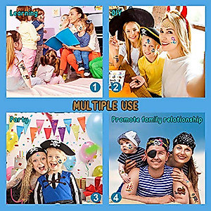 Partywind 30 Styles Pirate Temporary Tattoos for Kids, Pirate Party Favors Birthday Decorations Supplies for Boys and Girls, Pirate Fake Tattoos Stickers Games Accessories (2 sheets)