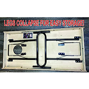 Premium Industrial Steel Heavy Duty Folding Table Legs - 27 In'', Steel Powder Coated Gloss Black, Commercial Grade Durability for Tables, Chair's, Office Table (2)