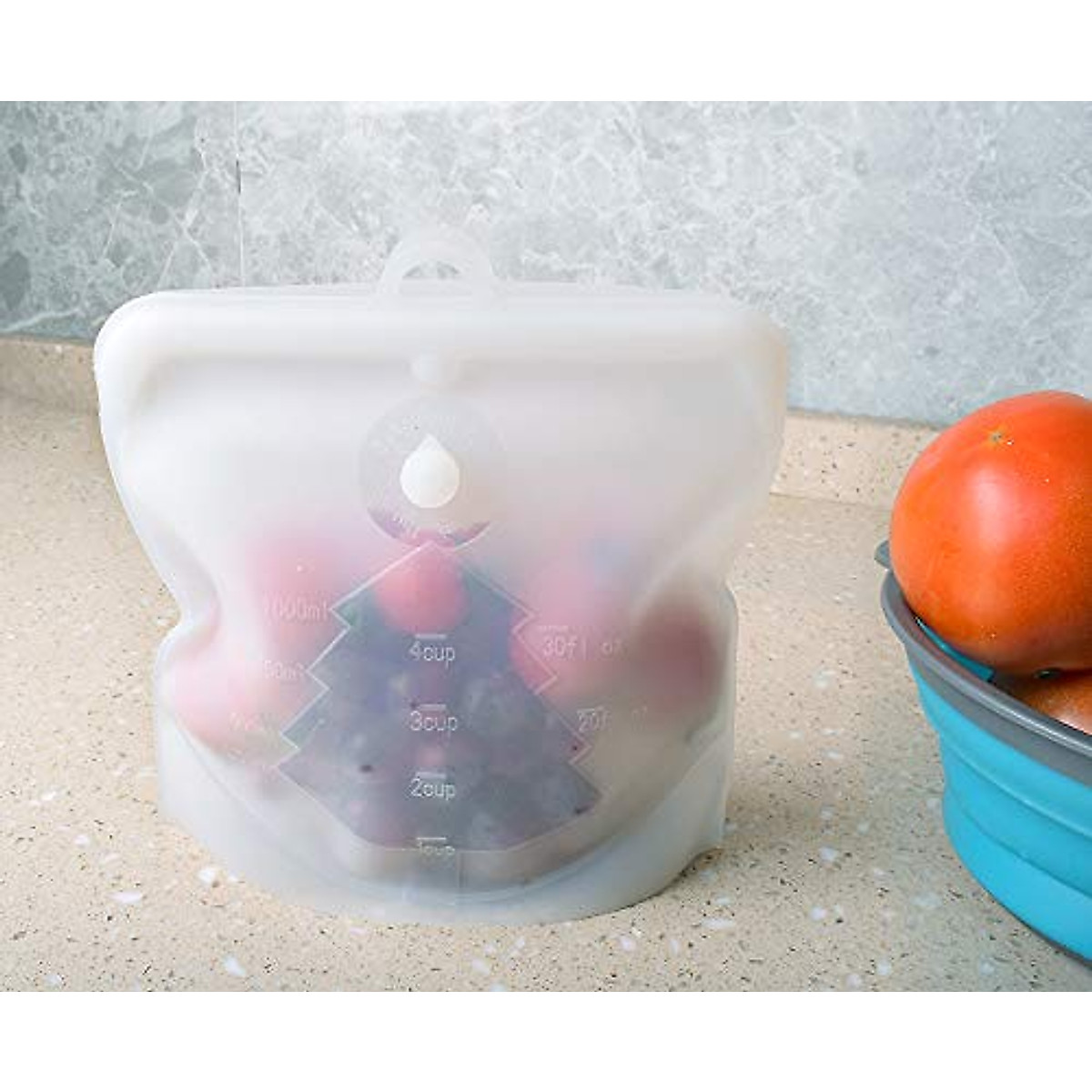 Reusable 100% Silicone Food Storage Bags, Freezer Storage Bags for Boil ，Heat and Microwave，3pack：50oz，33oz，17oz (transparent colour)