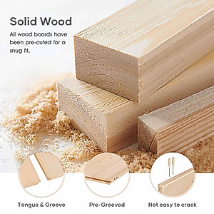 ROYMELO 30x84 inch Sliding Barn Wood Door Slab with 5ft Hardware Kit, Requires Simple DIY Assembly