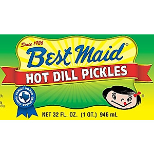Best Maid Pickles 32oz Glass Jar (Pack of 4) Select Flavor Below (Hot Dill)