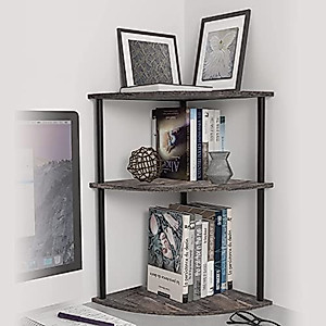 JOIN IRON Desktop Corner Stand, 3 Level Corner Storage Organizer, for Small Spaces, Home Office, Kitchen, Bathroom, 11.8 "L x 11.8" W x 19.2 "H