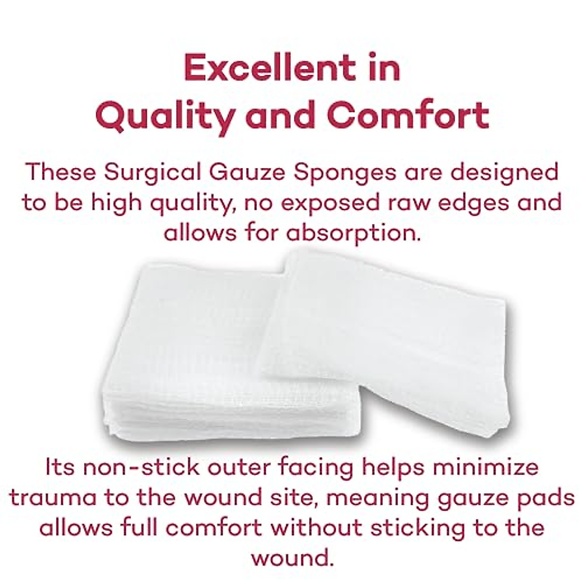 Dealmed 4" x 4" Surgical Sponges, 8-Ply, Non-Woven Absorbent Gauze Sponges for Wound Care, First Aid Kits and Medical Facilities, 200 Count (Pack of 1)