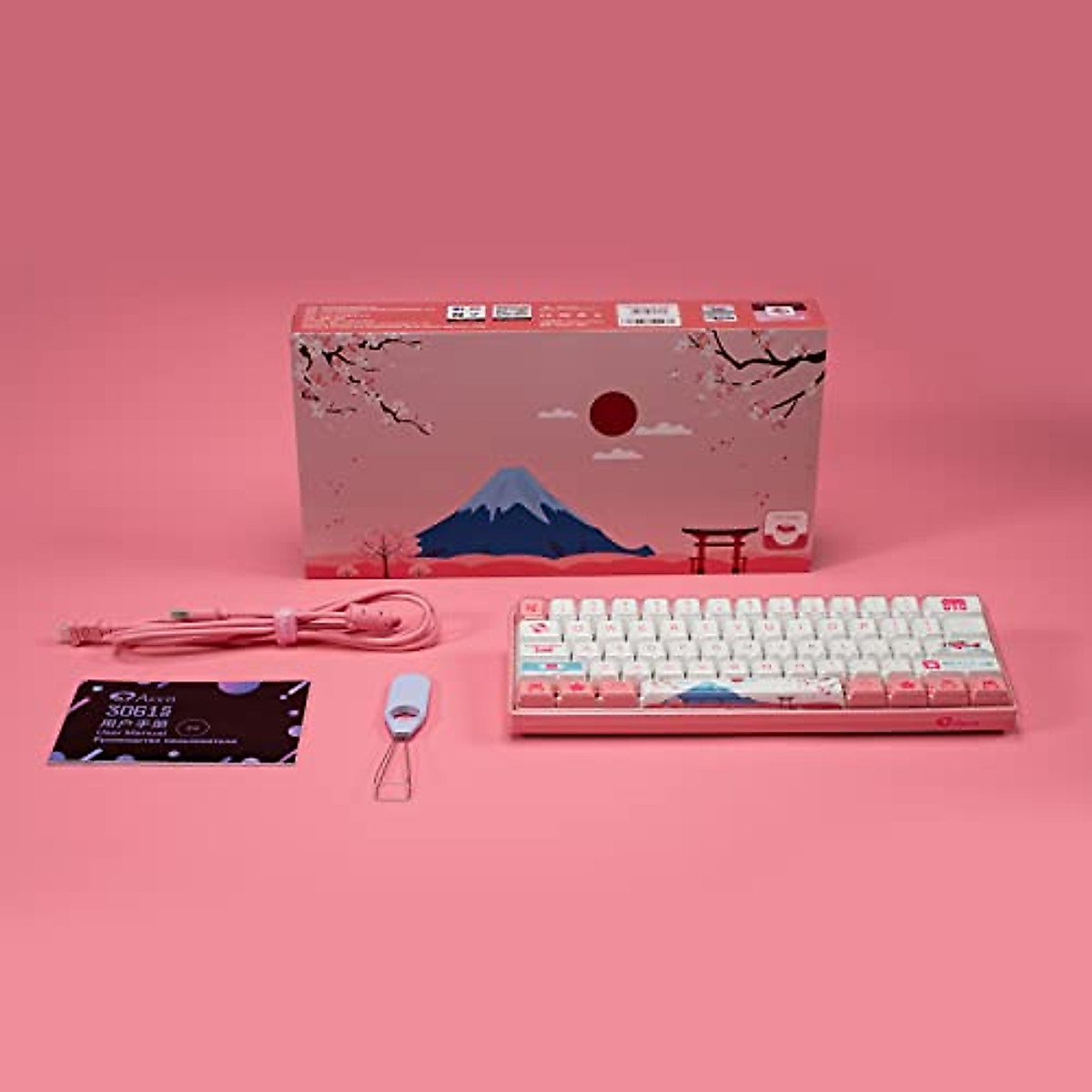 Akko World Tour Tokyo 3061S 60% Pink Wired Mechanical Gaming Keyboard, RGB Backlit, Hot-swappable Wired with OSA Profile PBT Keycaps and NKRO (Jelly Pink Switches)