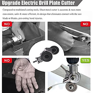 Electric Drill Plate Cutter Upgrade Drill Nibbler Metal Cutter Electric Drill Shears Attachment Metal Cutter For Cutting Aluminum Lron Copper Flat Metal Sheets